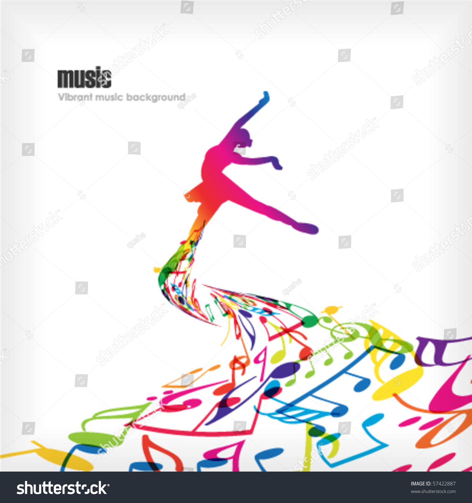 Abstract Music Background Dancer Stock Vector (Royalty Free) 57422887
