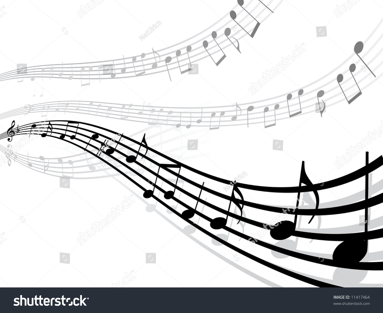 Abstract Musical Lines Notes Vector Illustration Stock Vector (Royalty ...
