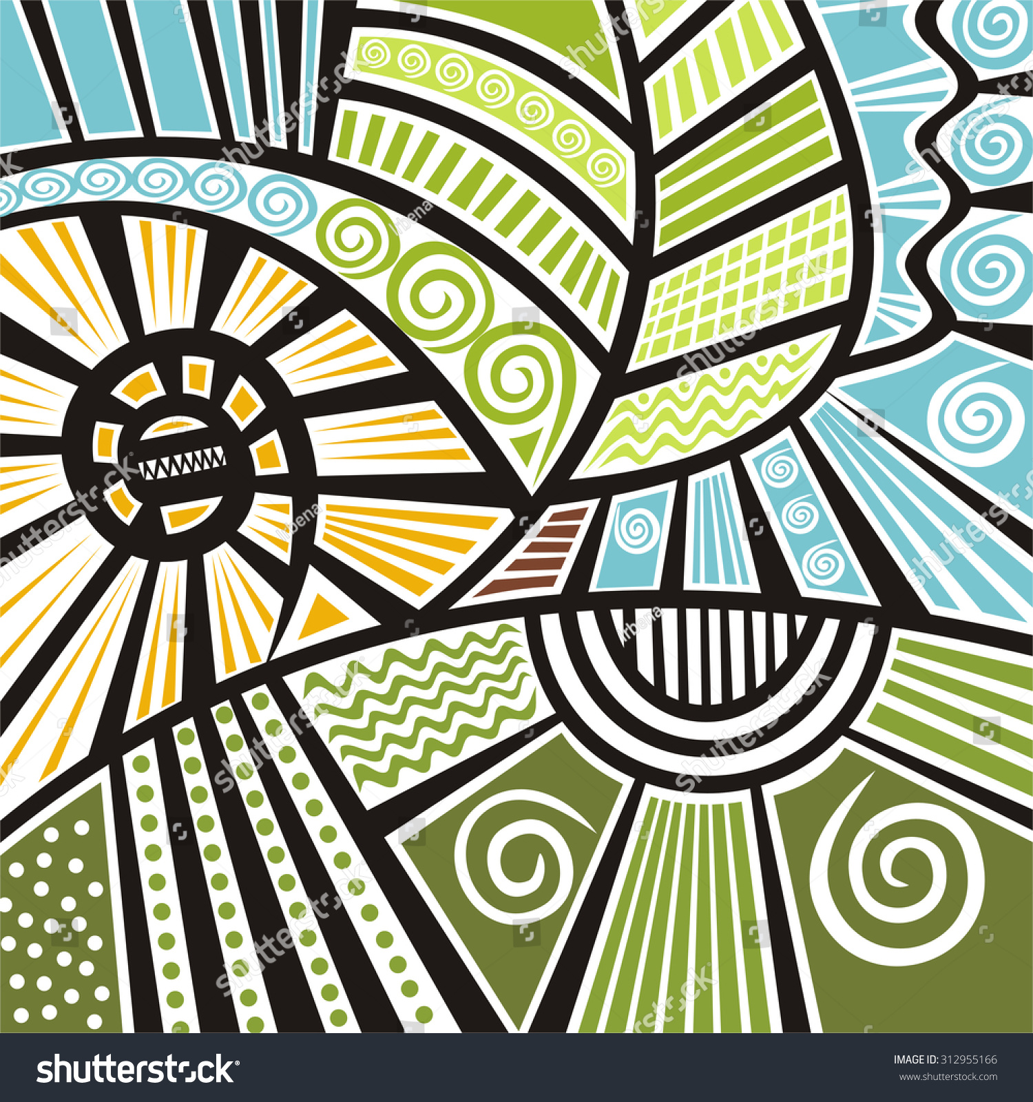 Abstract Nature Landscape Vector Illustration Stock Vector (Royalty ...