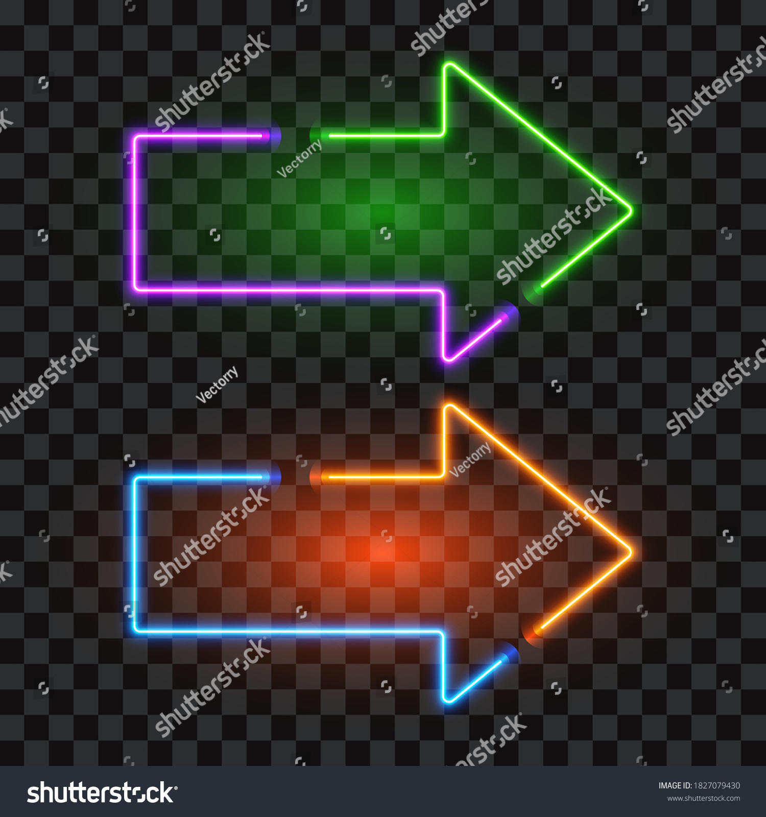 Abstract Neon Arrows Isolated Vector Illustration Stock Vector (Royalty ...