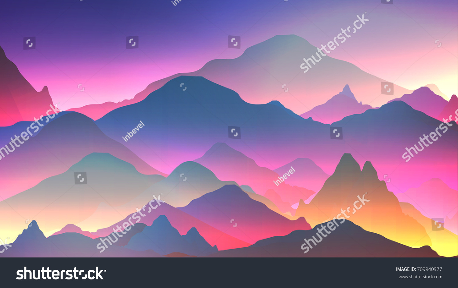 Abstract Neon Mountain Background Vector Illustration Stock Vector ...