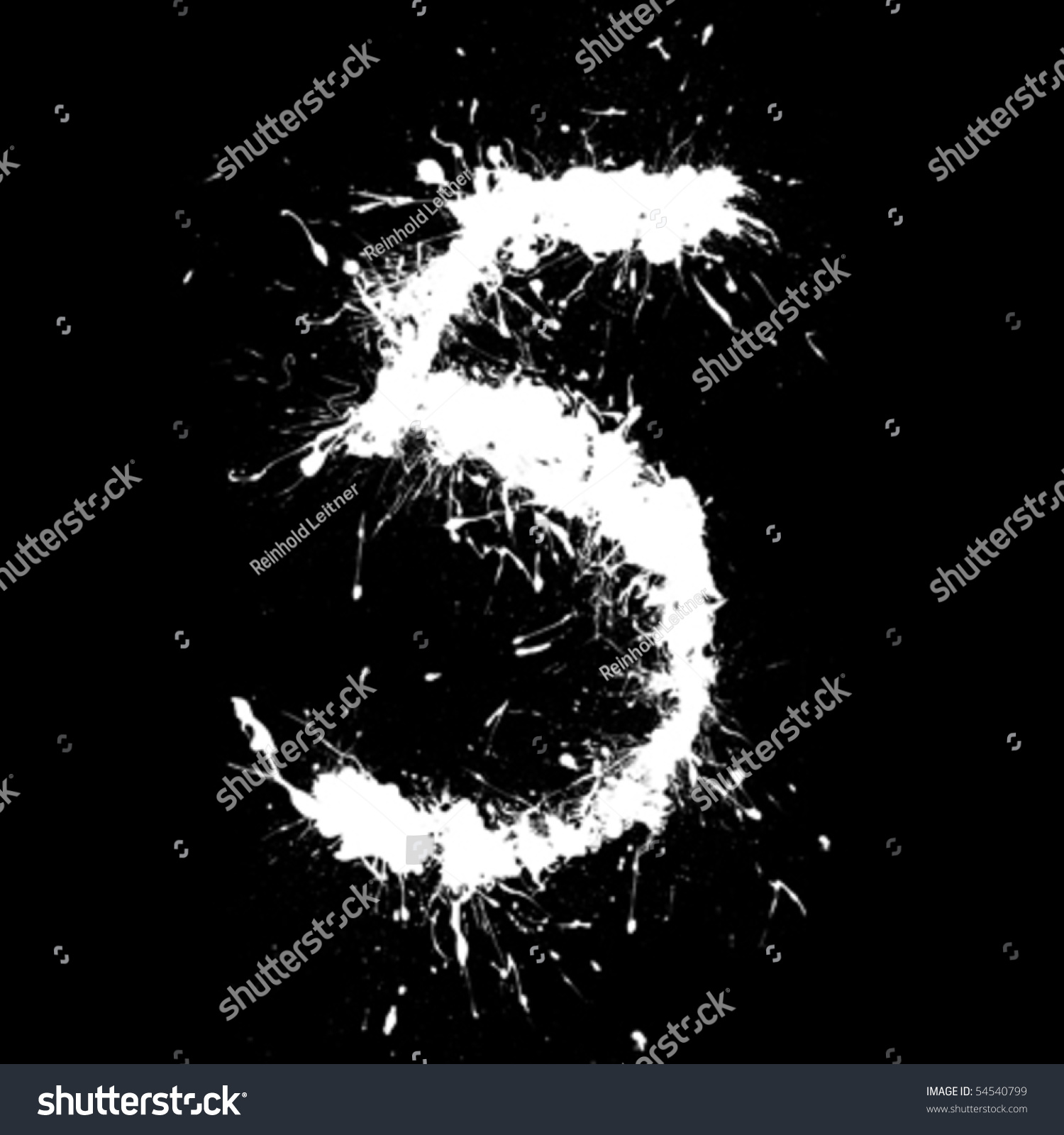 Abstract Number 5; Ink Style Stock Vector Illustration 54540799 ...