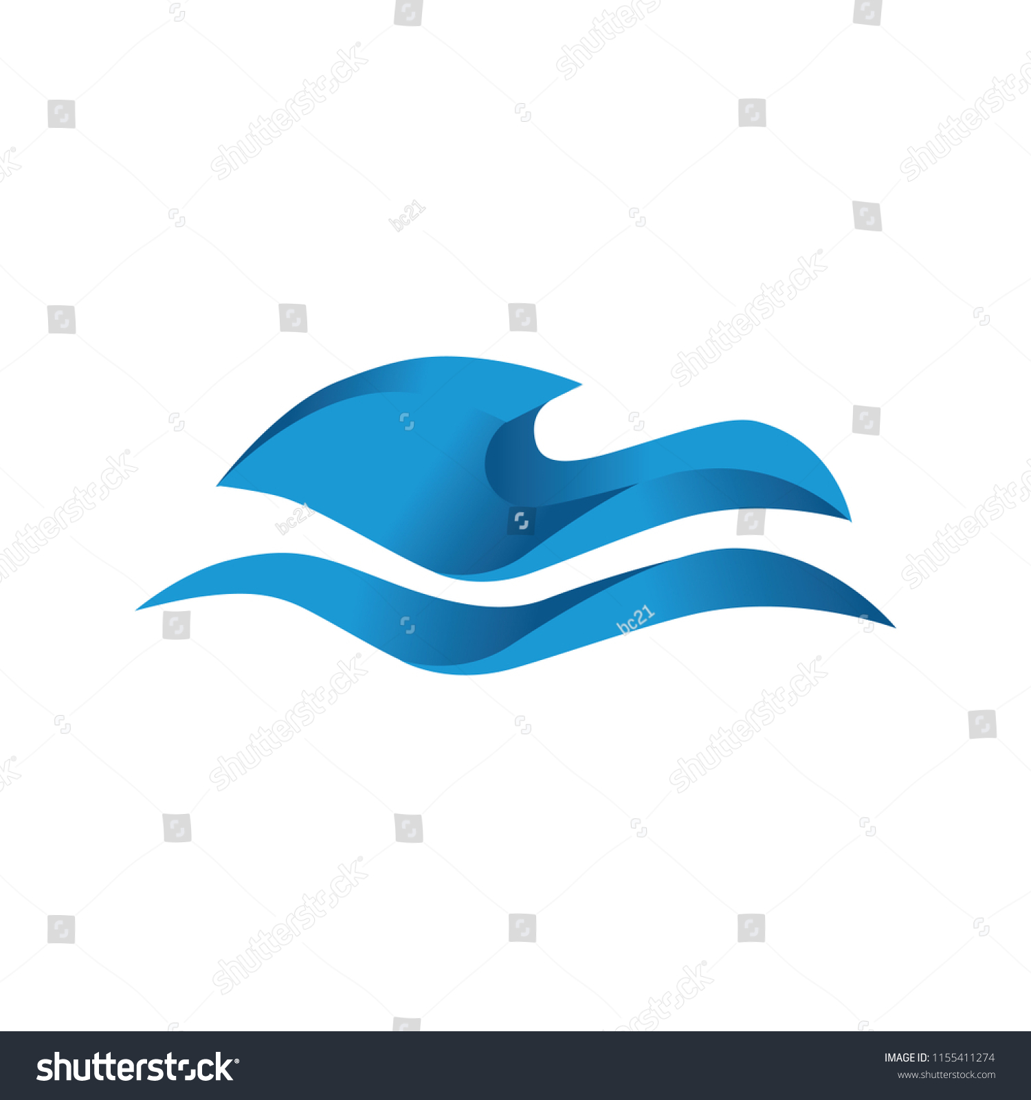 Abstract Ocean Wave Logo Icon Stock Vector (Royalty Free) 1155411274 ...