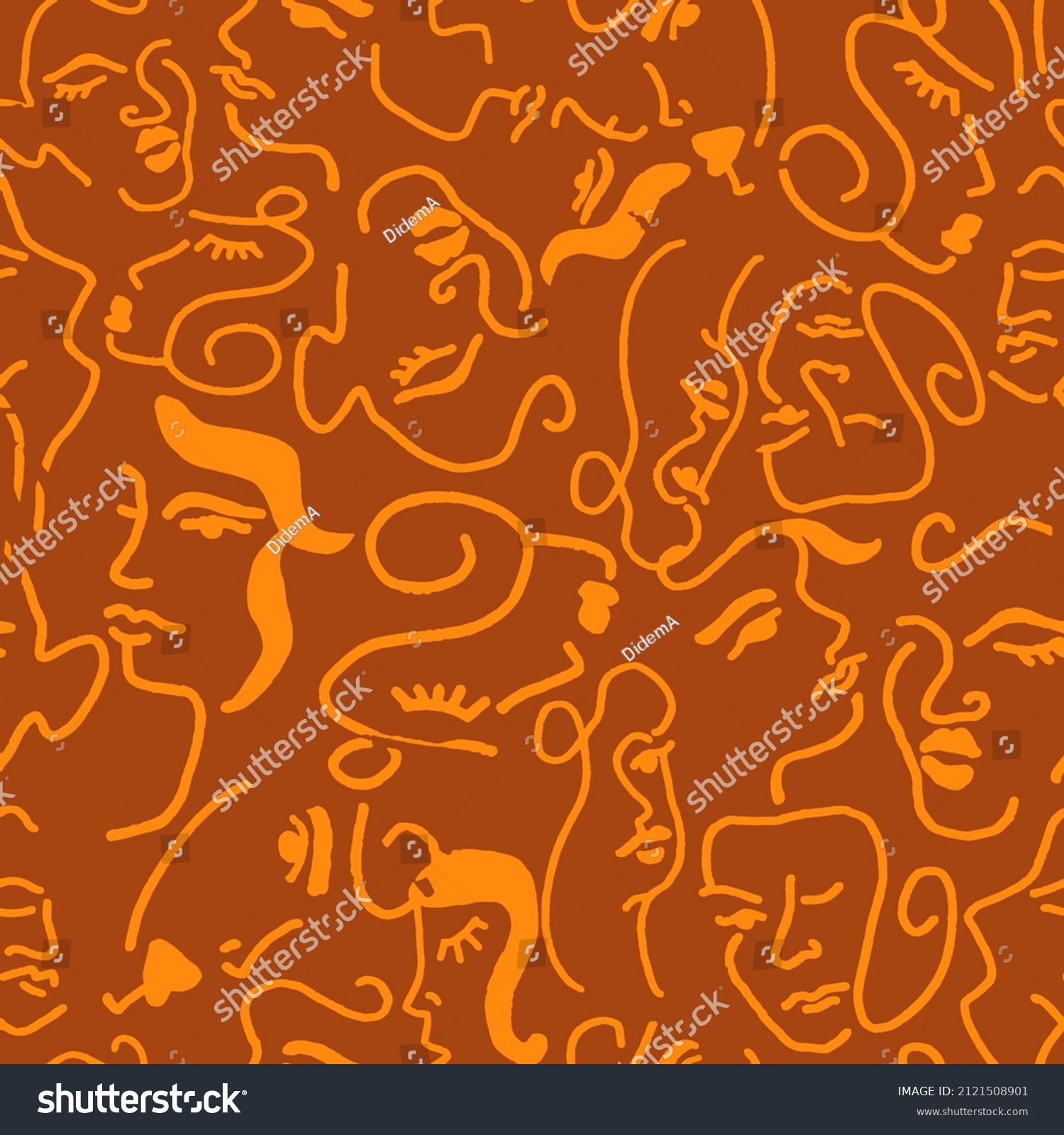 Abstract One Line Drawing Woman Girl Stock Vector Royalty Free 2121508901
