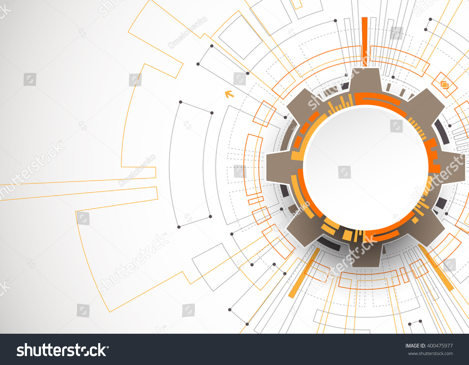 Abstract Orange Colored Technological Background Various Stock Vector ...