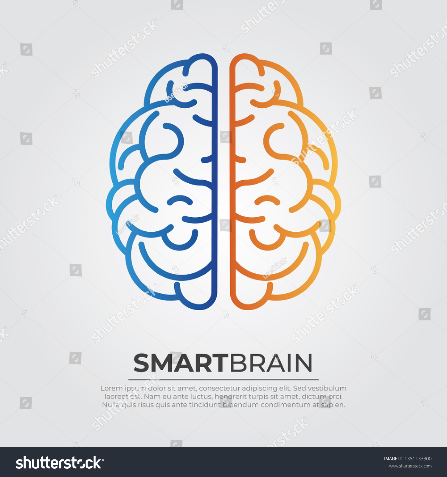 Abstract Outline Smart Human Brain Stock Vector (Royalty Free ...