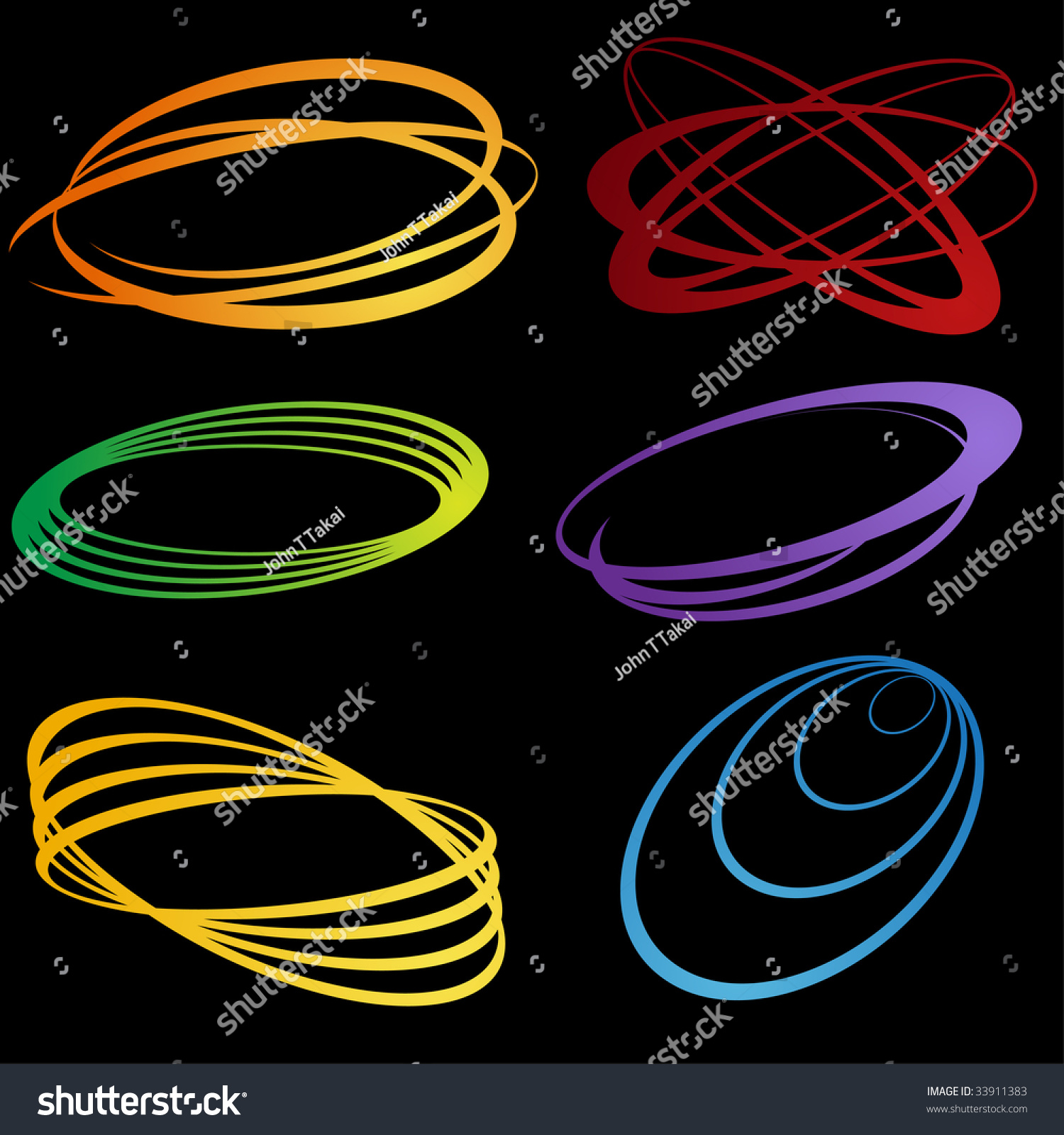 Abstract Oval Shapes Set Stock Vector 33911383 - Shutterstock