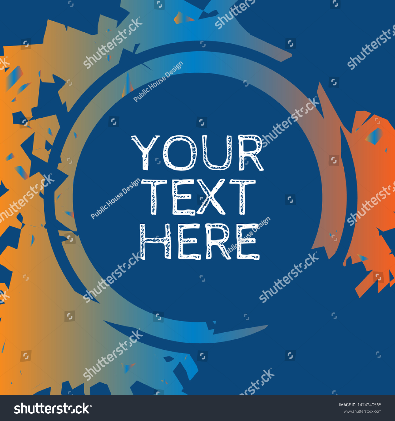 Abstract Paint Splatter Gradient Circle Frame Stock Vector (Royalty ...
