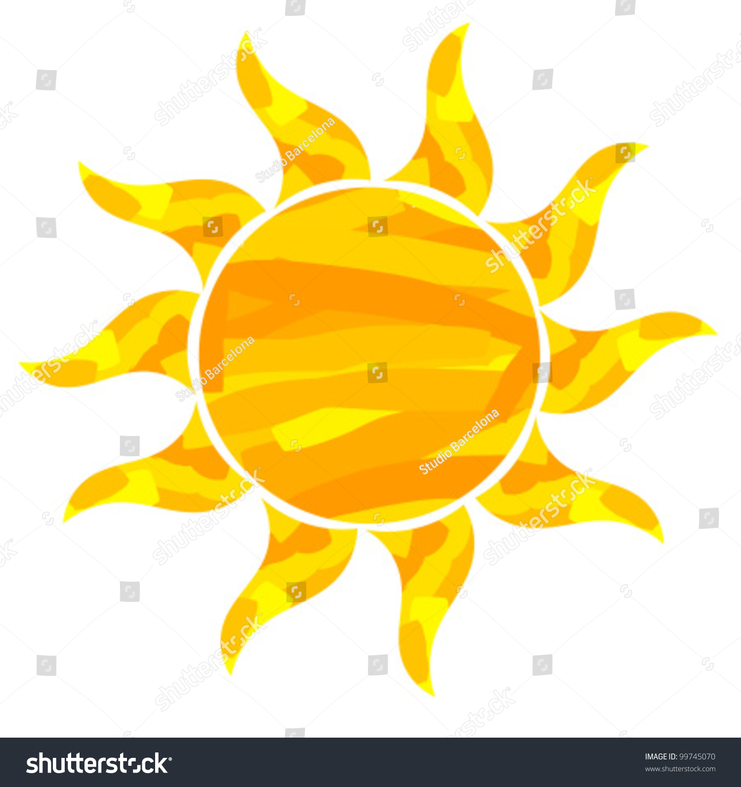 Abstract Painted Sun. Vector Illustration - 99745070 : Shutterstock