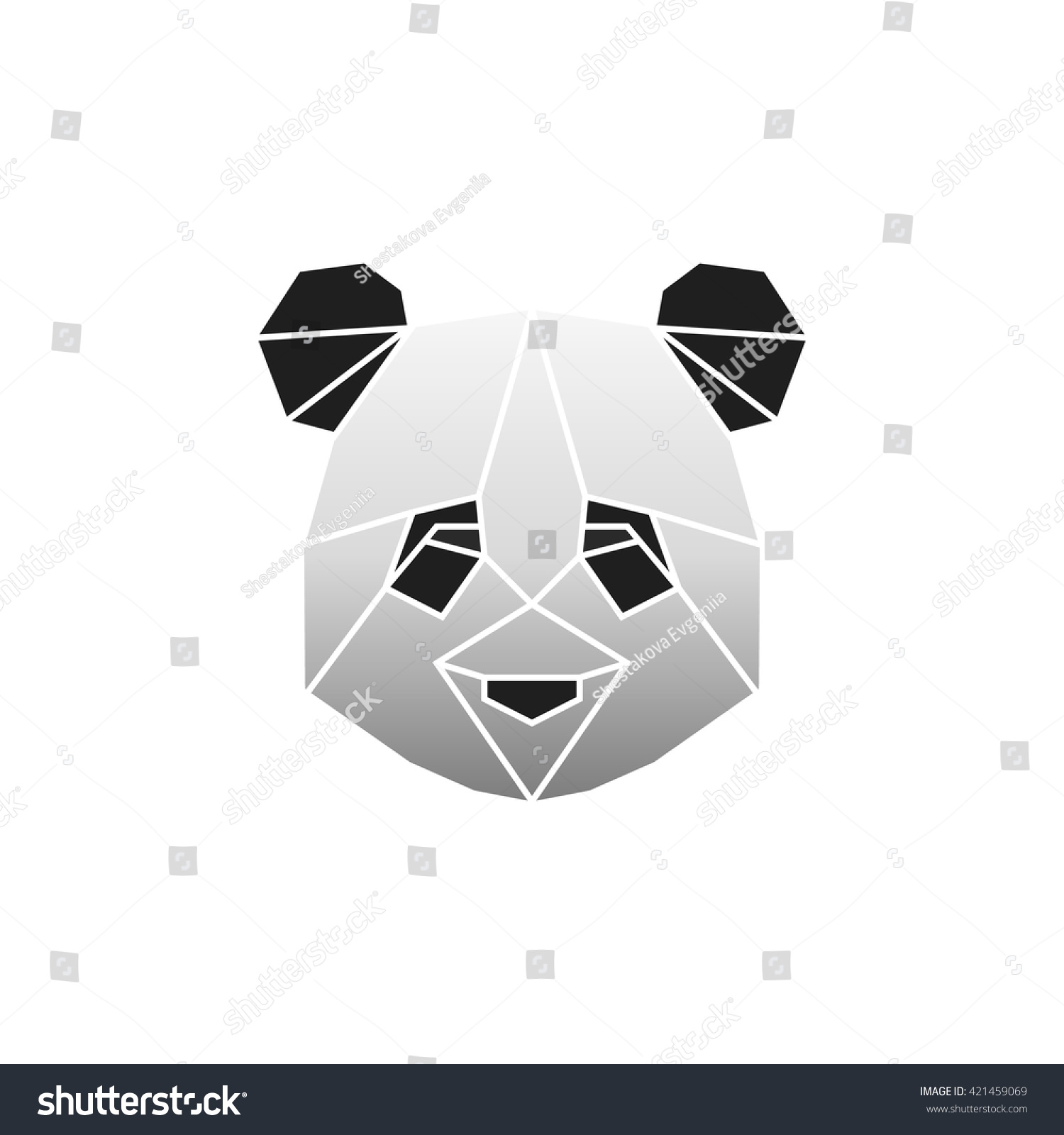Abstract Panda Head Grid Lines Vector Stock Vector (Royalty Free ...