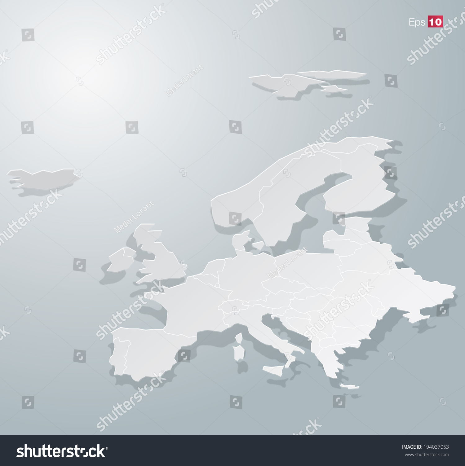 Abstract Paper Europe Map For Infographics. Editable Vector Format ...