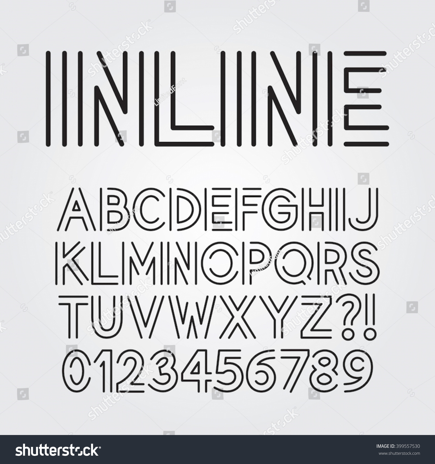 Abstract Parallel Line Alphabet Numbers Eps10 Stock Vector (Royalty ...