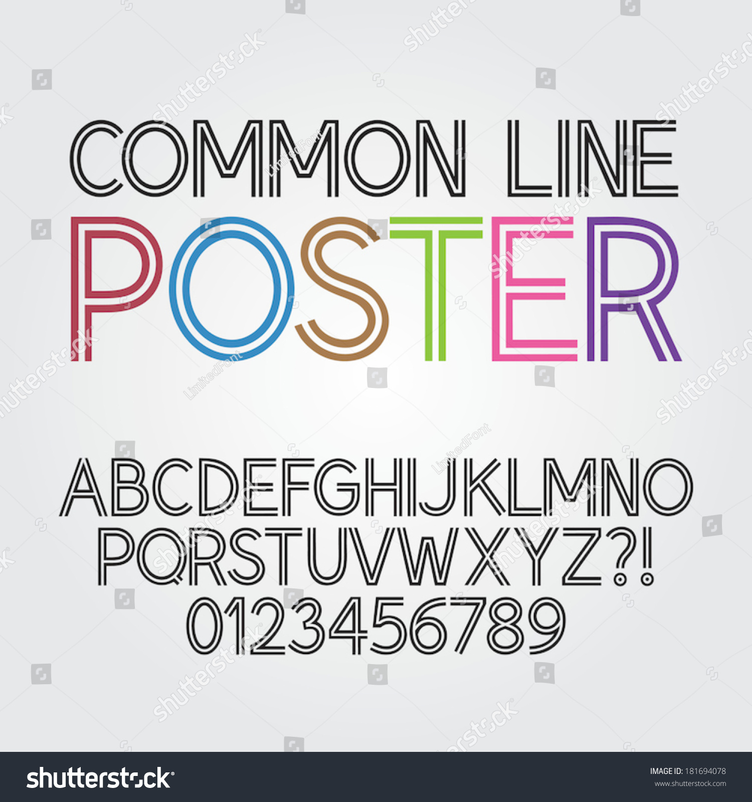 Abstract Parallel Line Alphabet Numbers Eps Stock Vector (Royalty Free ...