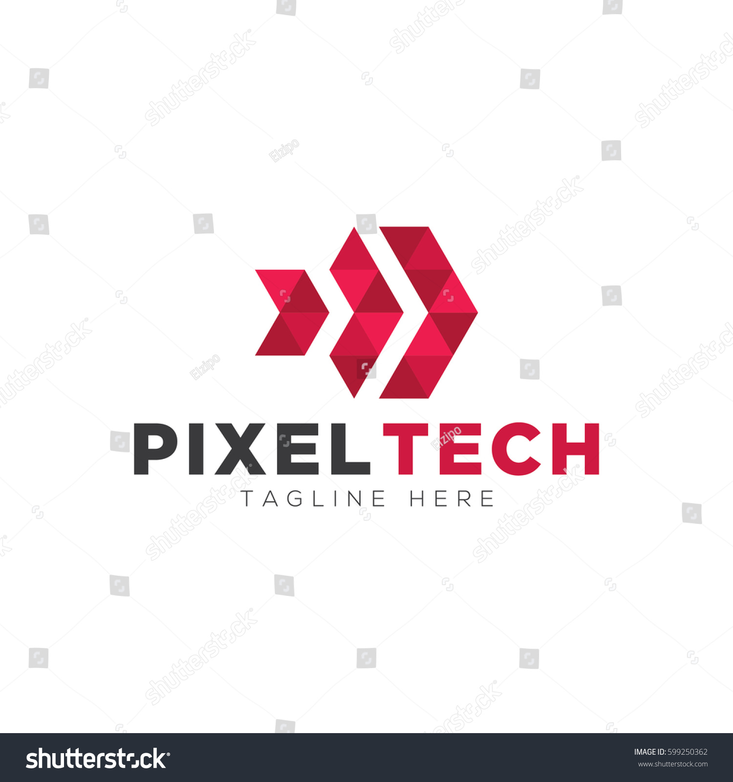 Abstract Pixel Technology Logo Design Stock Vector (Royalty Free) 599250362