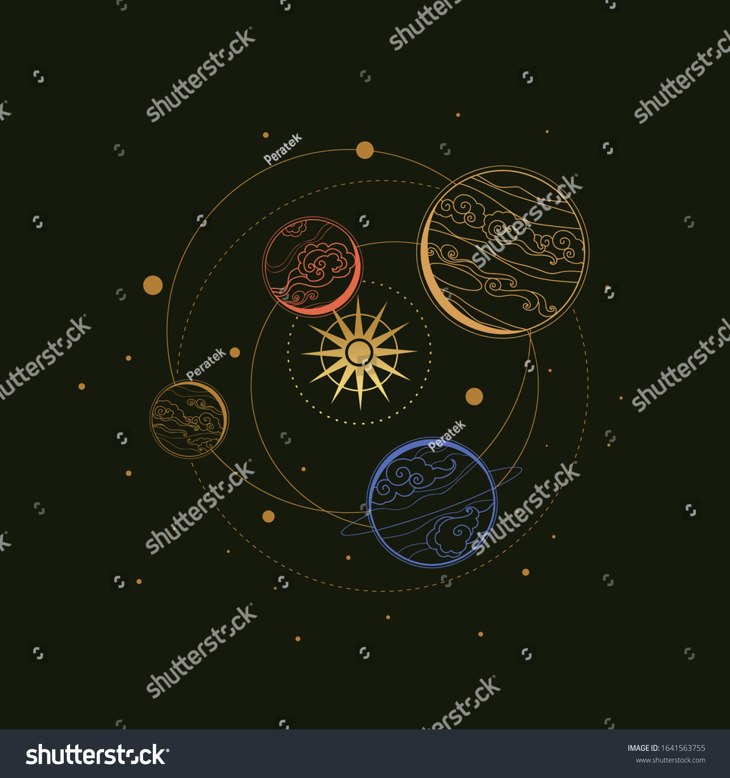 Abstract Planet System Vector Illustration Stock Vector (Royalty Free ...