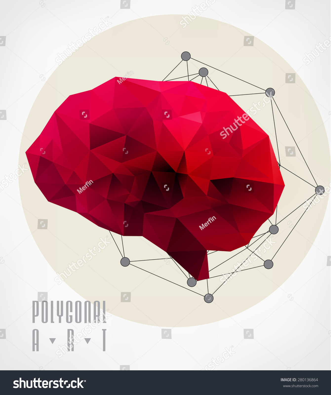 Abstract Polygonal Brain Low Poly Illustration Stock Vector (Royalty ...