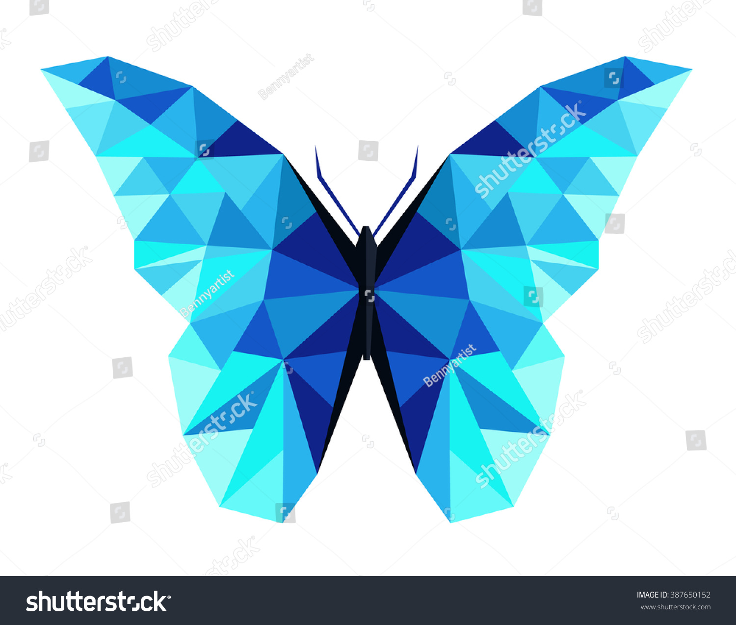 Abstract Polygonal Butterfly Low Poly Vector Stock Vector (Royalty Free ...