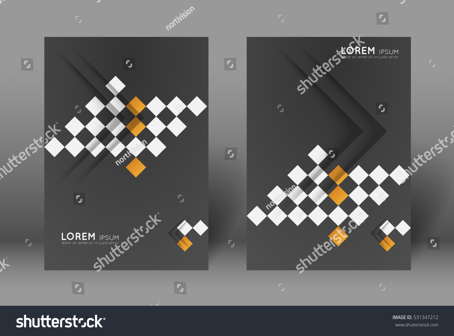 Abstract Poster Template Chequer Shadow Effect Stock Vector (Royalty ...
