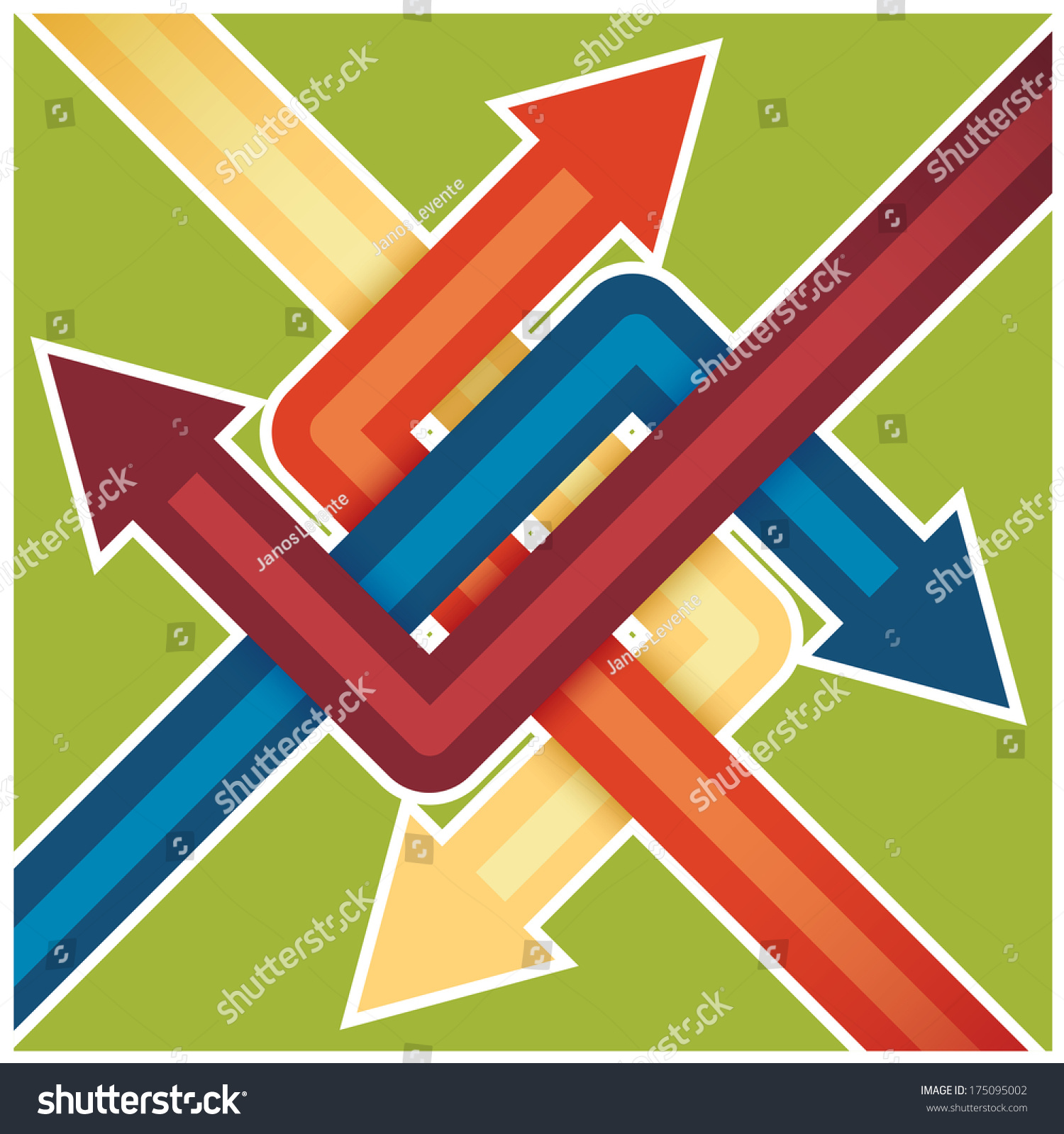 Abstract Presentation Template Four Intersecting Directional Stock ...