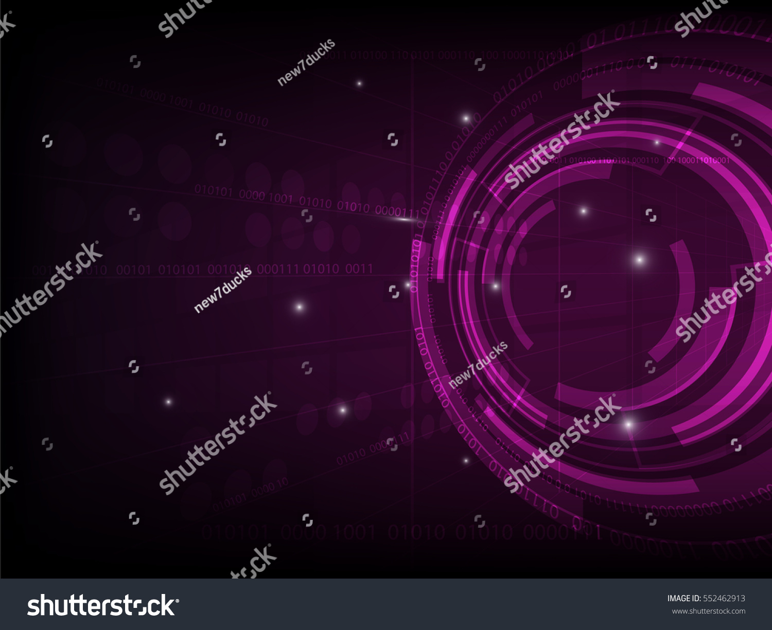Abstract Purple Circle Digital Technology Background Stock Vector ...