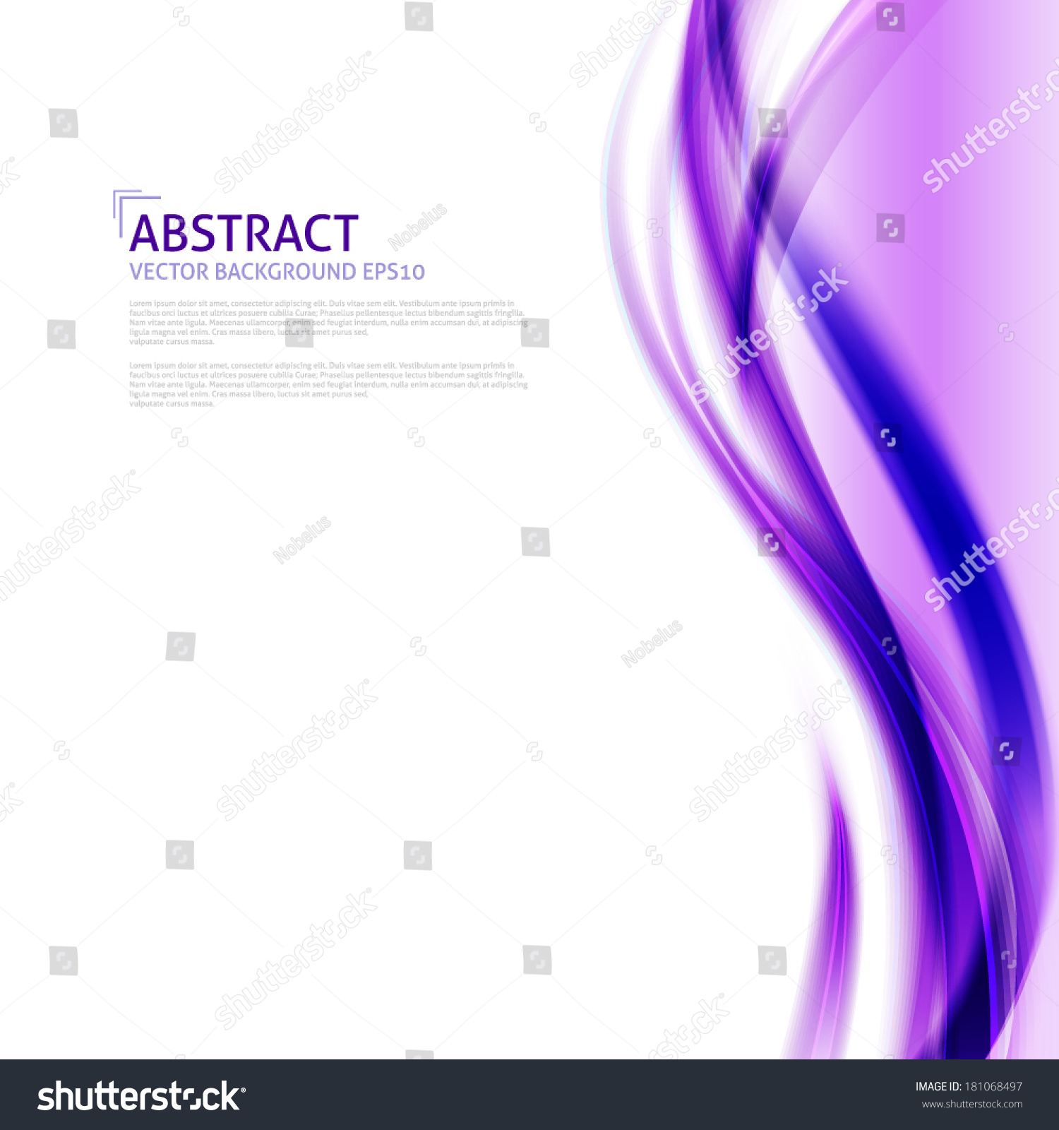 Abstract Purple Waves Background Design Template Stock Vector (Royalty ...