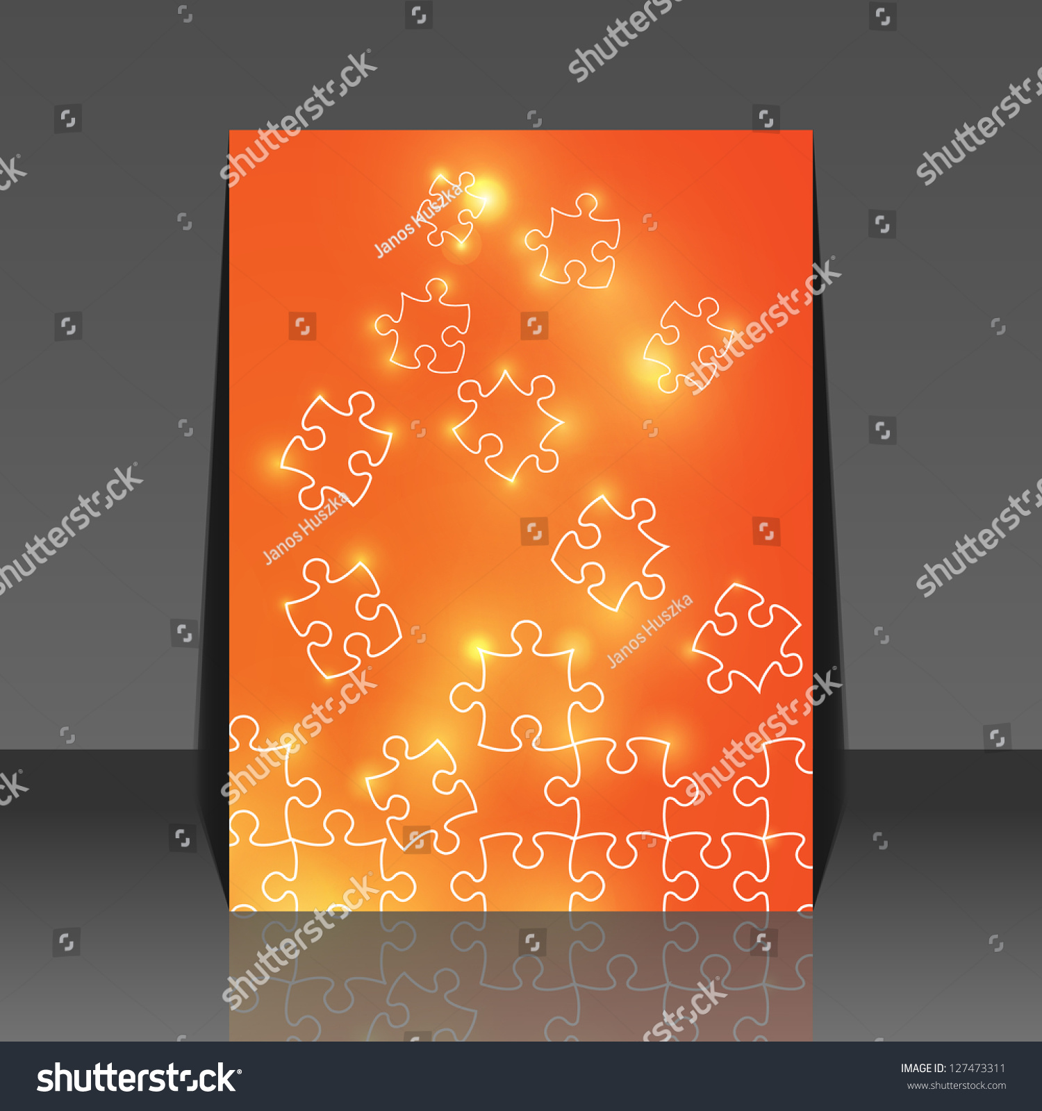 Abstract Puzzle Background Flyer Design Stock Vector (Royalty Free ...