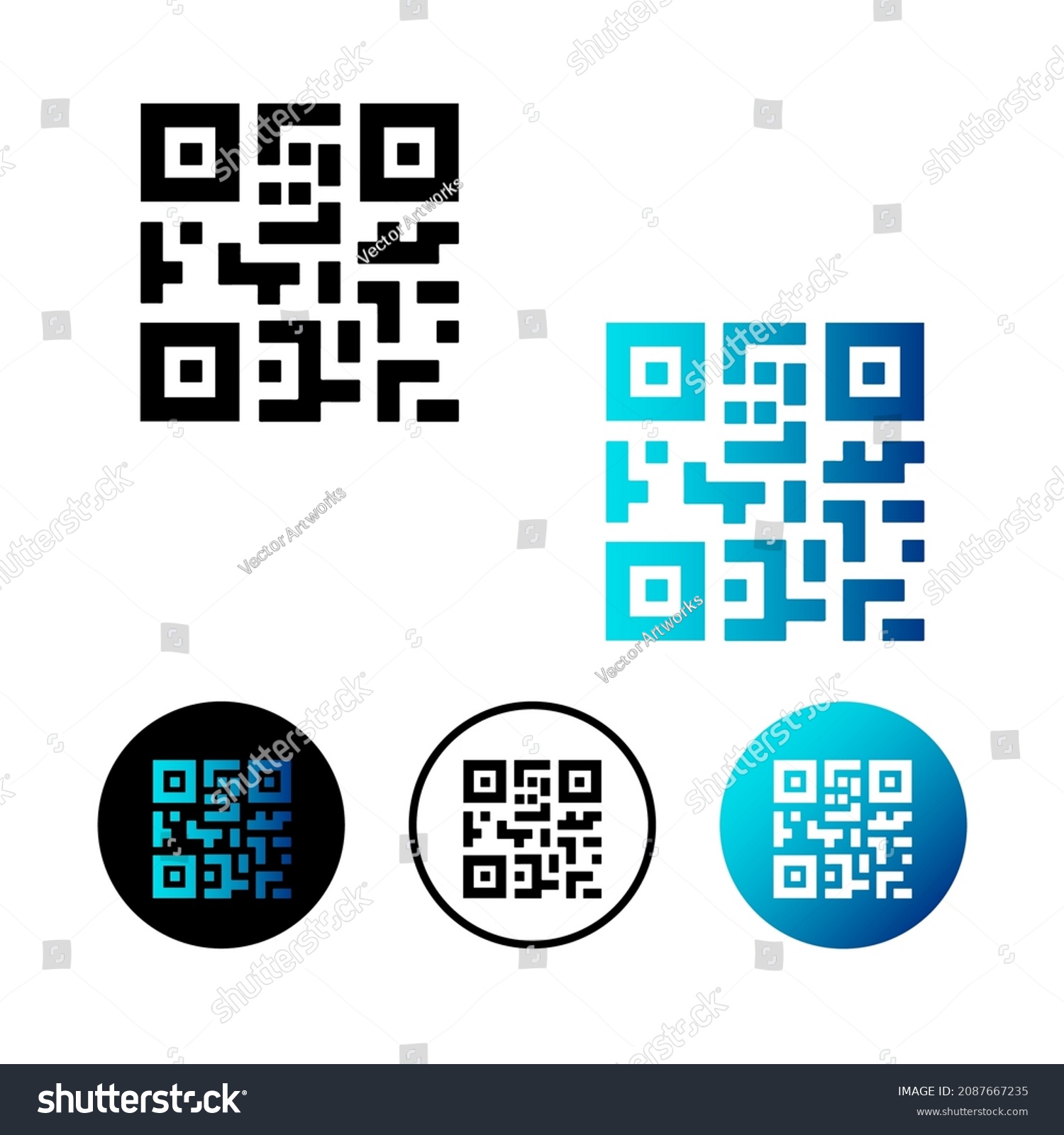 Abstract Qr Code Icon Illustration Stock Vector (Royalty Free ...