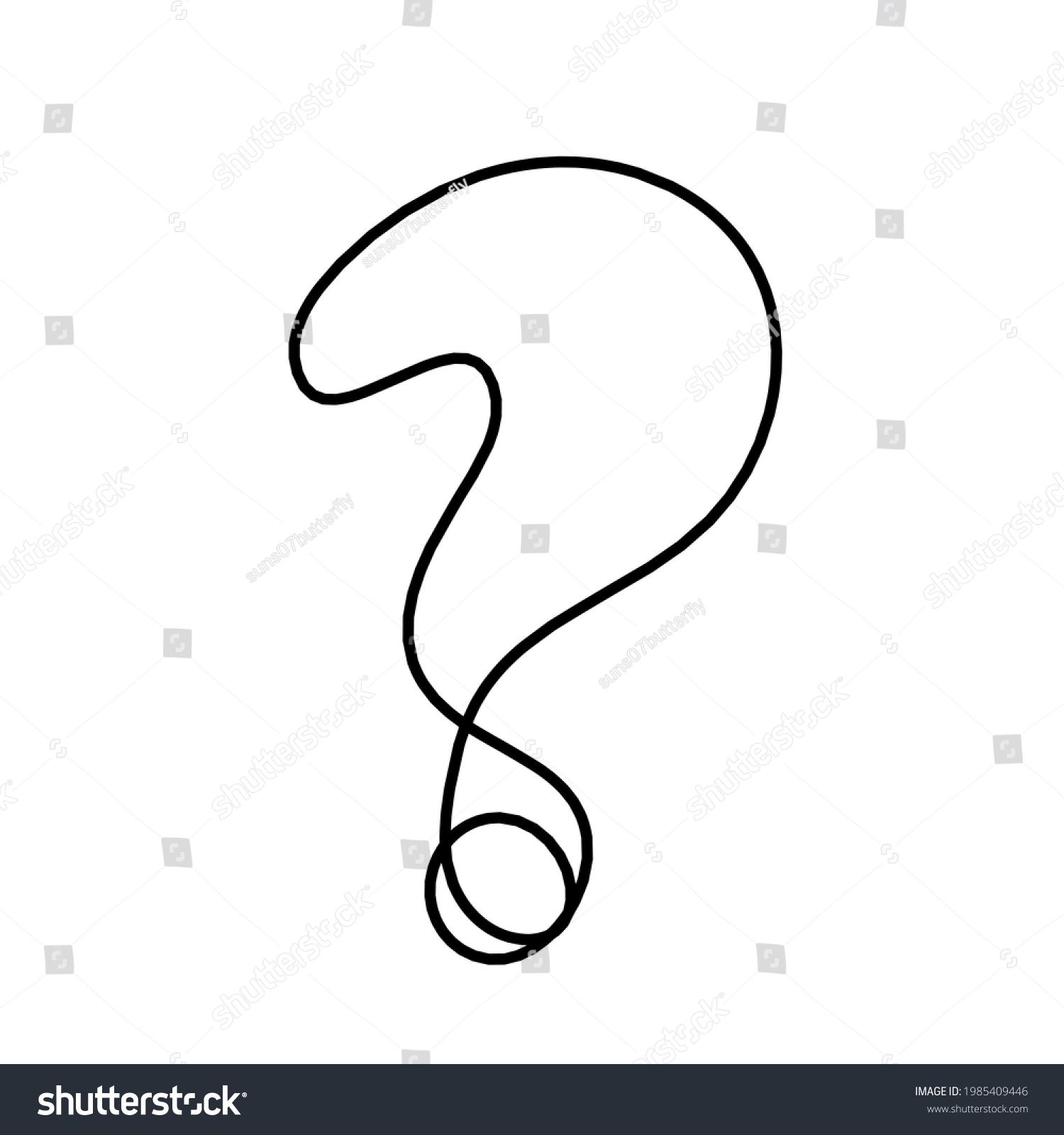 Abstract Question Mark Continuous Lines Drawing Stock Vector (Royalty ...