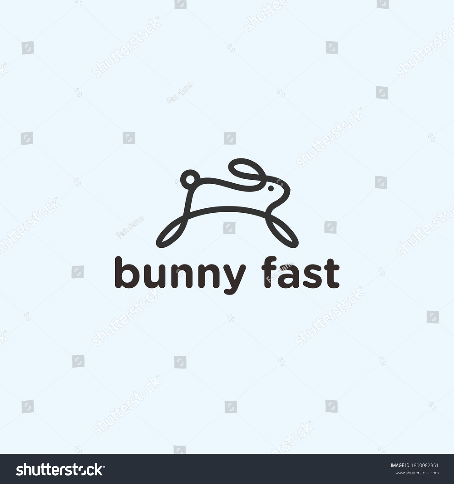 Abstract Rabbit Logo Fast Icon Stock Vector (Royalty Free) 1800082951 ...