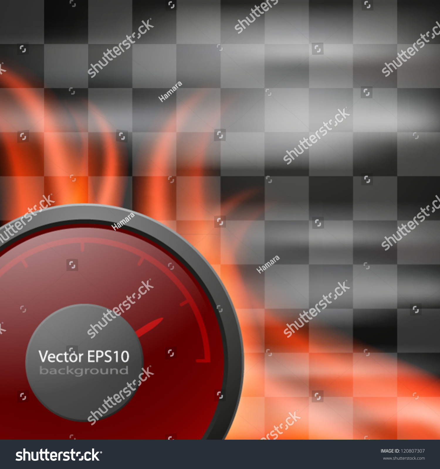 Abstract Racing Checkered Background Speedometer Flame Stock Vector ...