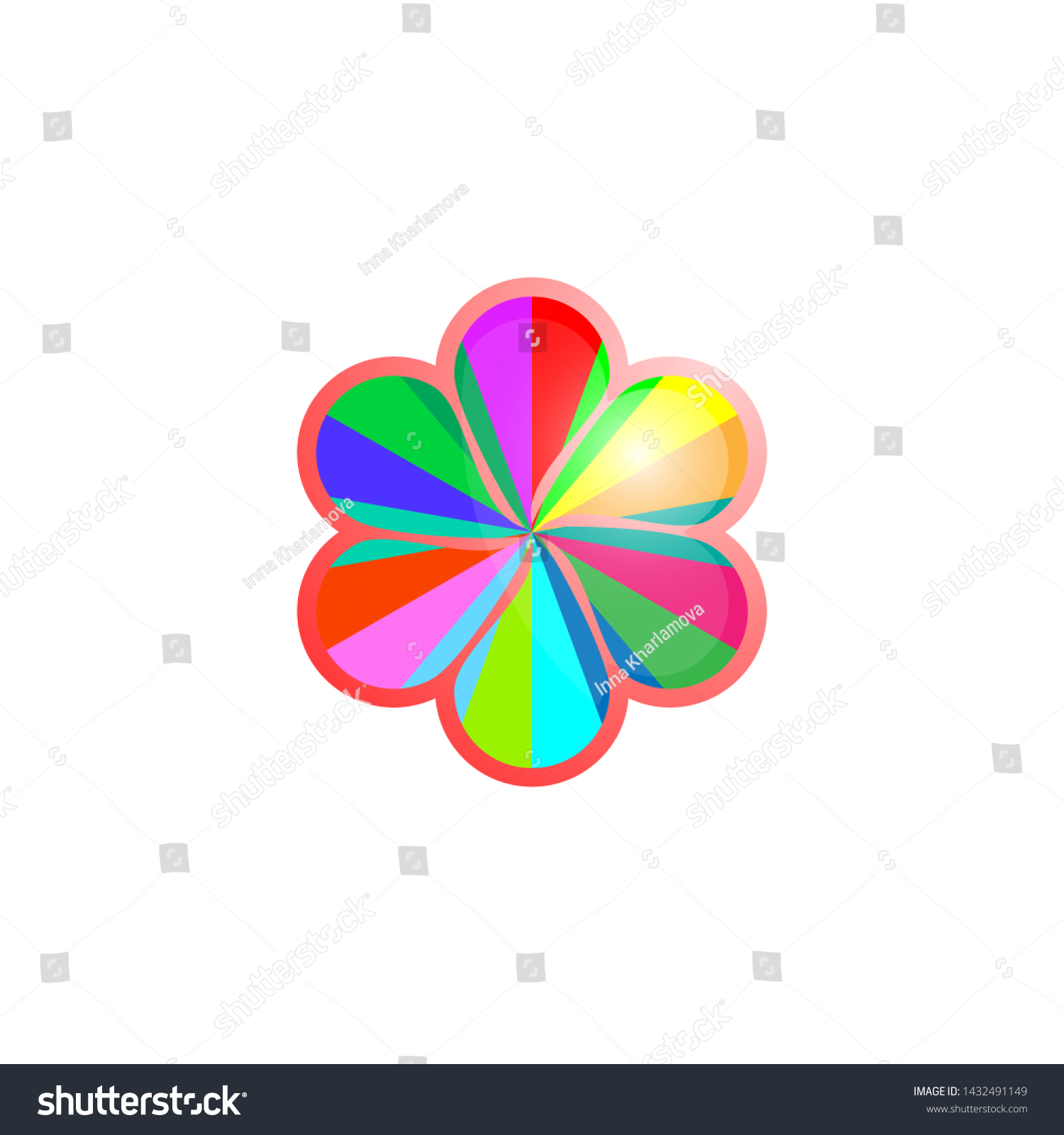 Abstract Rainbow Flower Logo Vector Image Stock Vector (Royalty Free ...