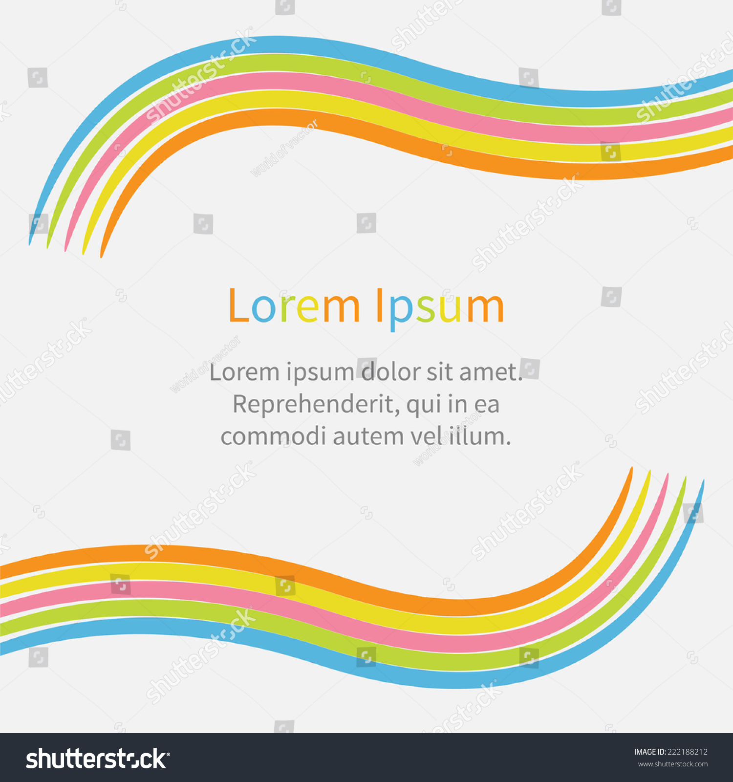 Abstract Rainbow Frame Template Text Flat Stock Vector (Royalty Free ...