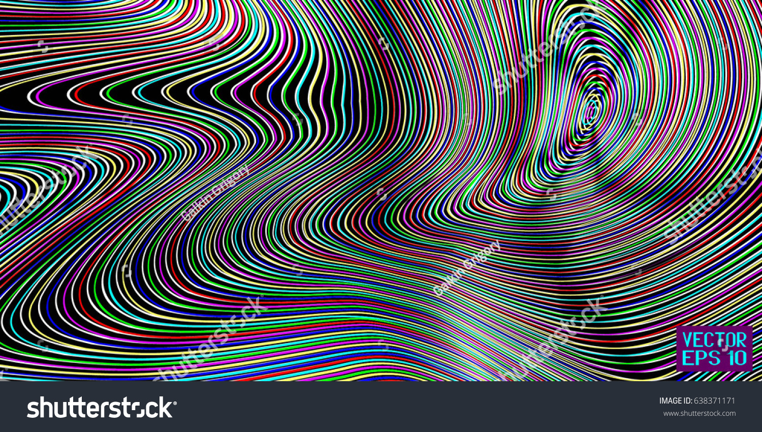 Abstract Rainbow Geometric Pattern Waves Colorful Stock Vector (Royalty ...