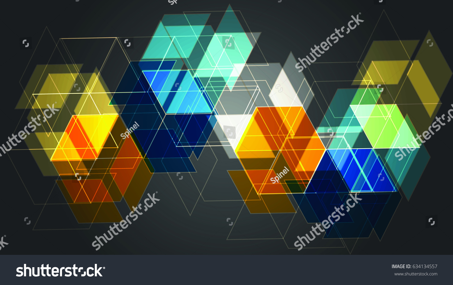 Abstract Rectangle Outline Black Background Stock Vector (Royalty Free ...