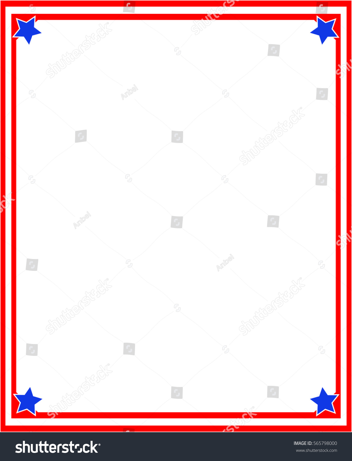 Abstract Red American Flag Frame Empty Stock Vector (Royalty Free ...