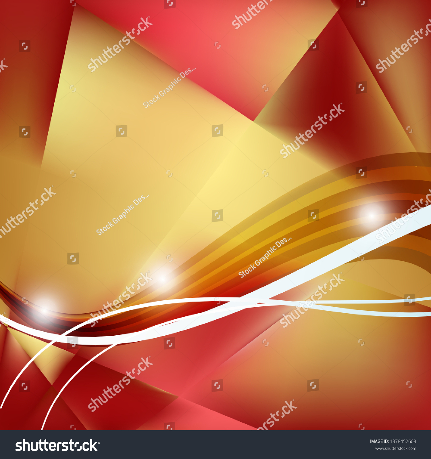 Abstract Red Gold Background Design Stock Vector (Royalty Free ...