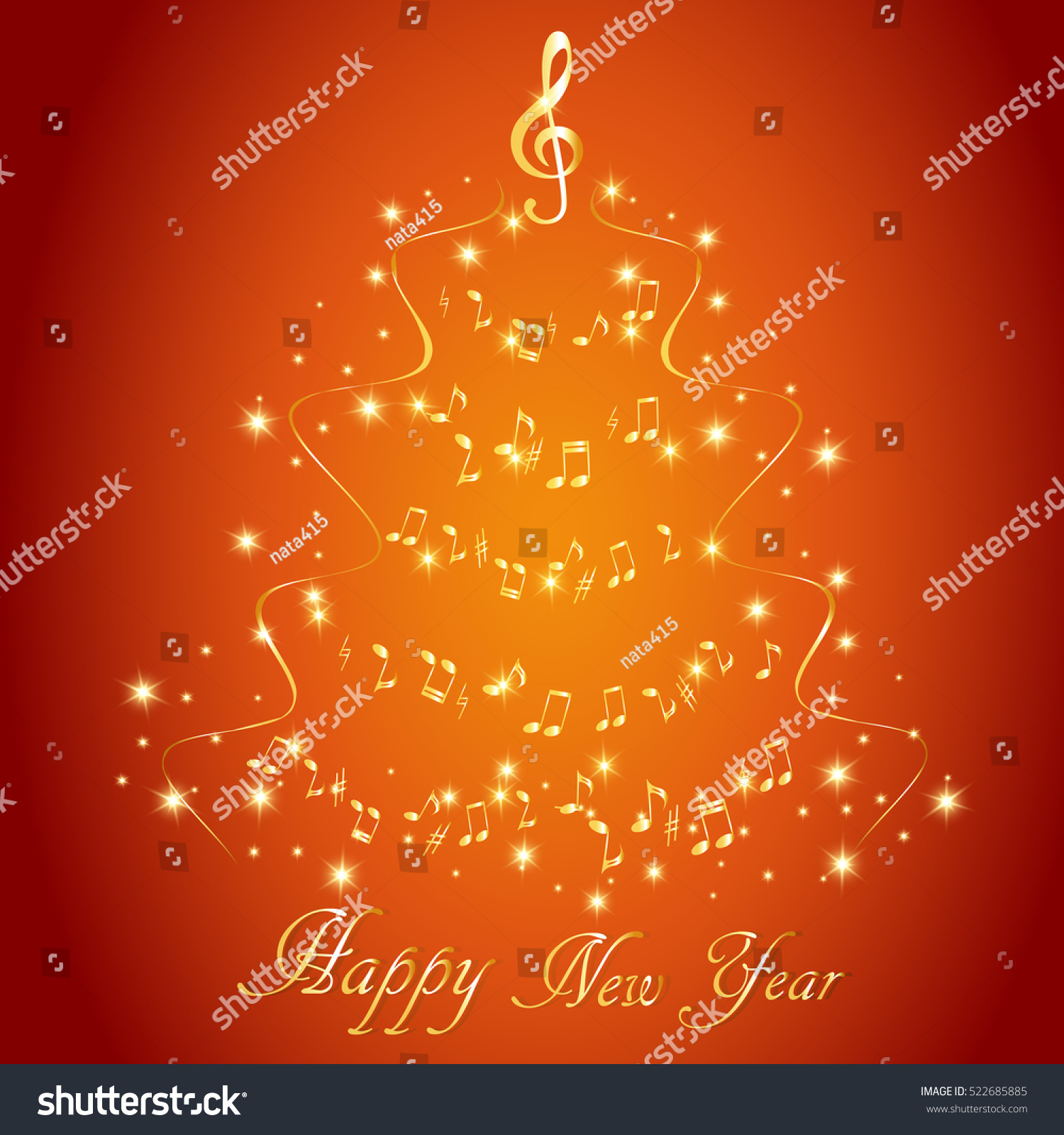 Abstract Red Background Musical Notes Treble Stock Vector (Royalty Free ...