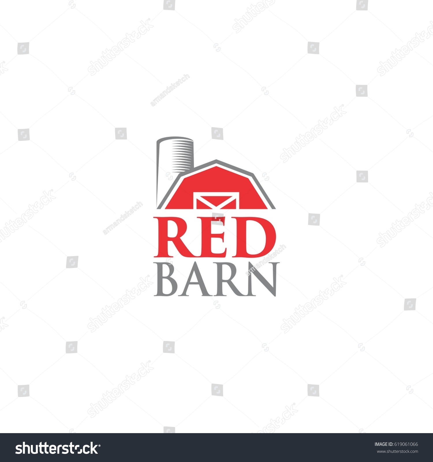 Abstract Red Barn Logo: เวกเตอร์สต็อก (ปลอดค่าลิขสิทธิ์) 619061066