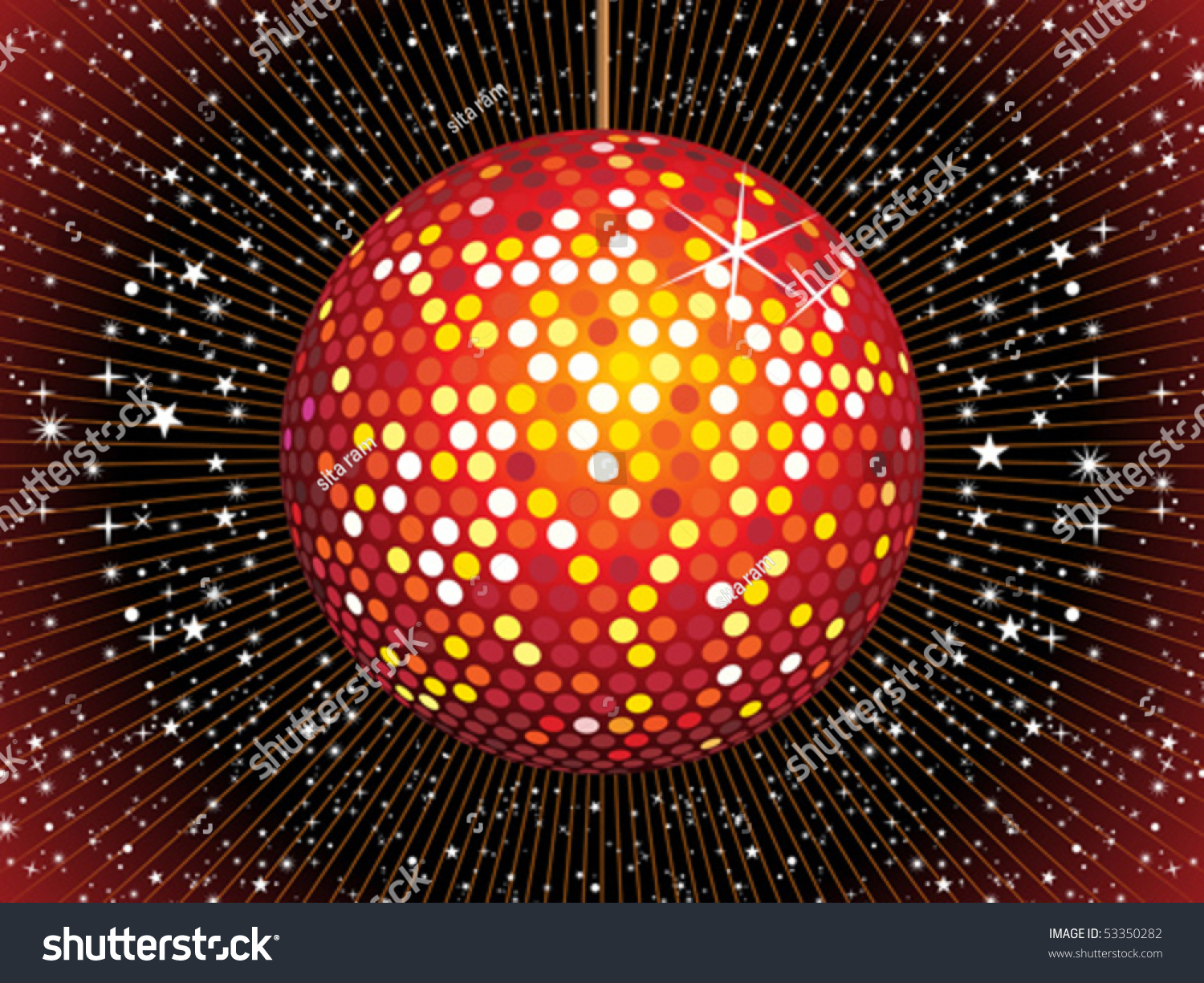 Abstract Red Disco Ball Vector Illustration Stock Vector (Royalty Free ...