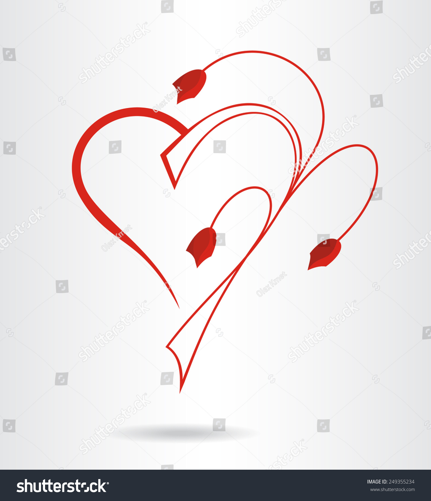 Abstract Red Heart Element Design Stock Vector (Royalty Free) 249355234 ...