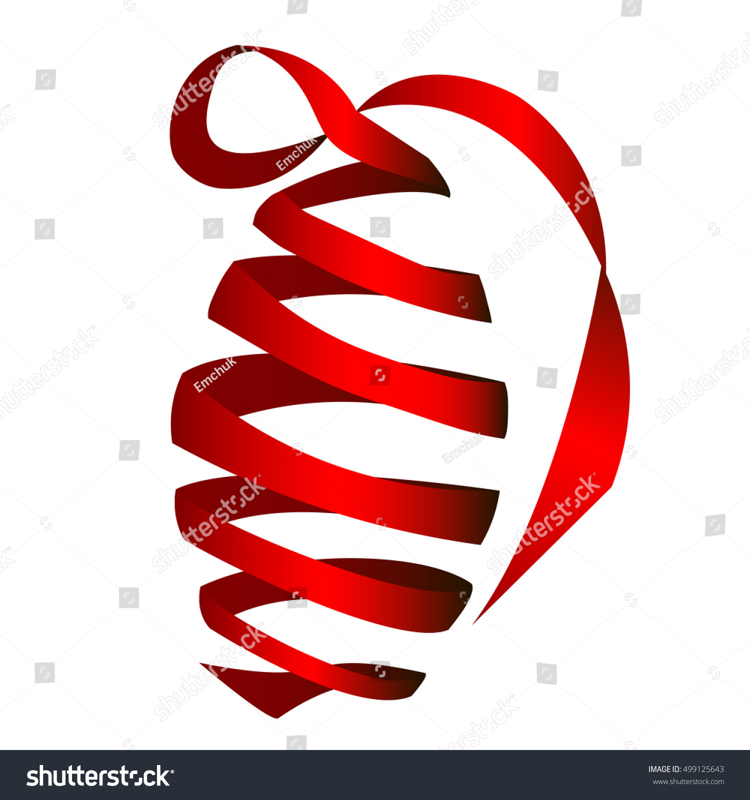 Abstract Red Ribbon Stock Vector (Royalty Free) 499125643