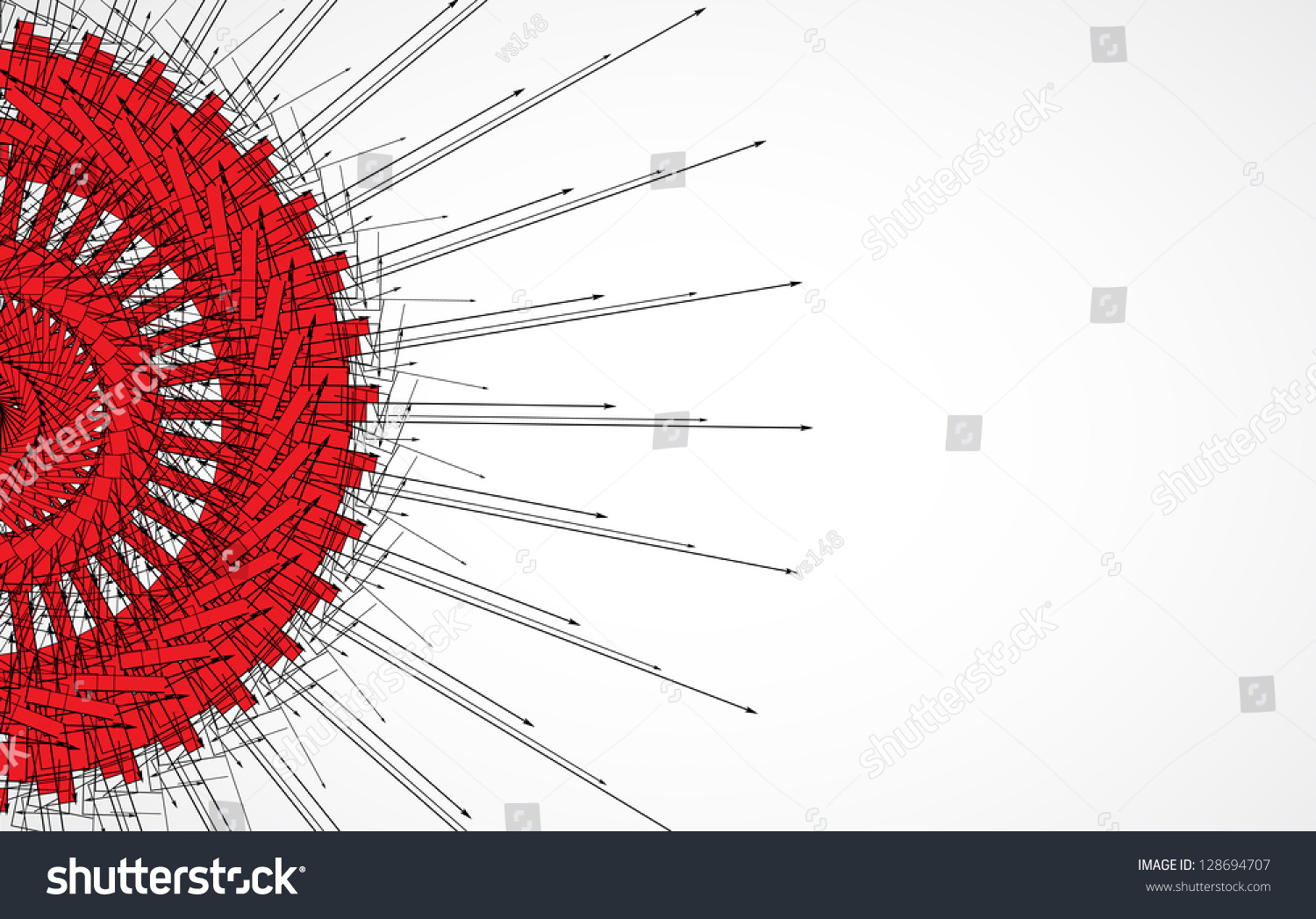 Abstract Red Round Technology Circuit Computer Stock Vector (Royalty ...