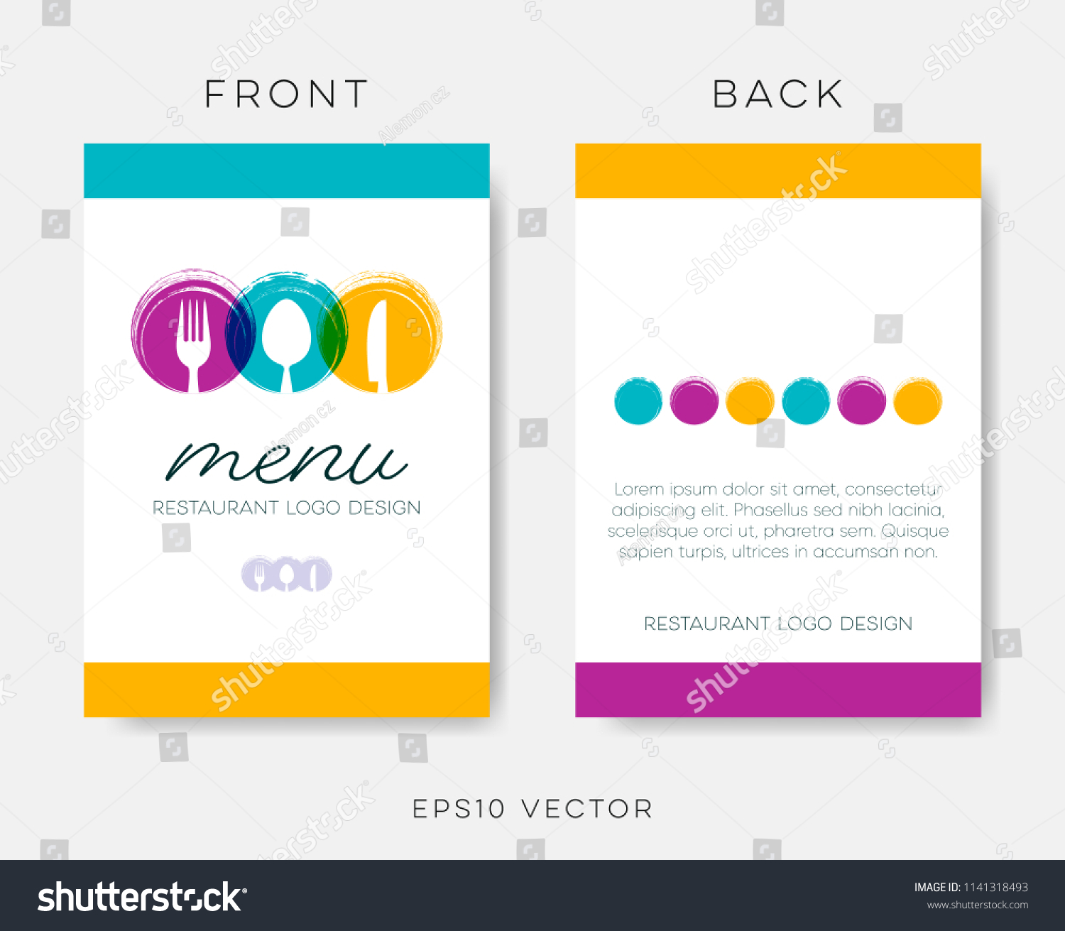 Abstract Restaurant Menu Template Vector Brochure Stock Vector (Royalty ...
