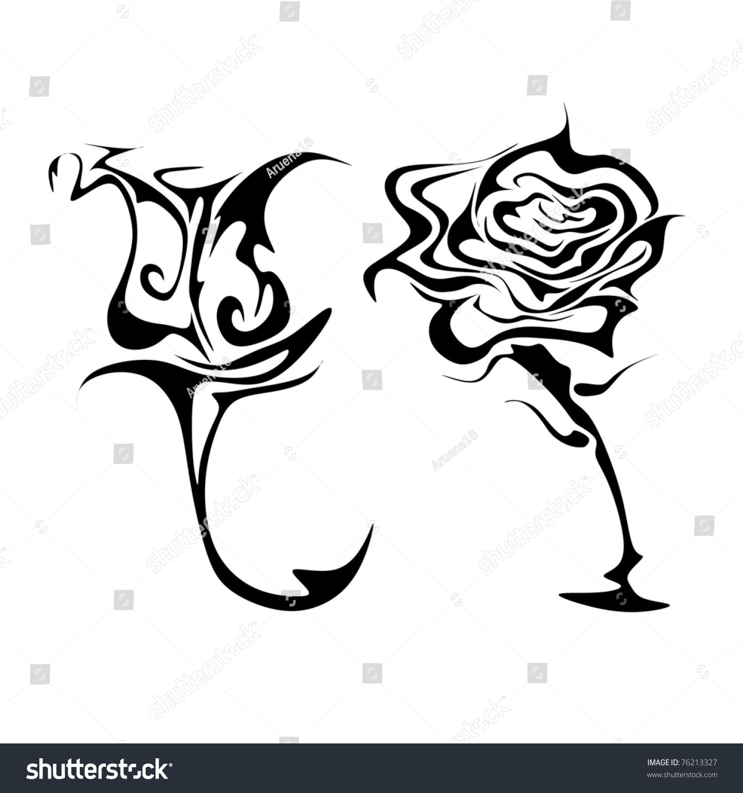 Abstract Roses Vector - 76213327 : Shutterstock