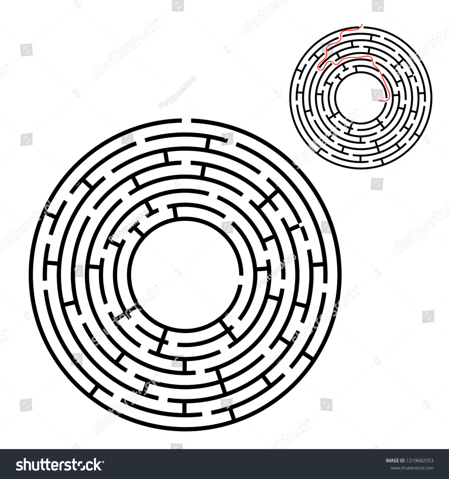 Abstract Round Maze Game Kids Puzzle Stock Vector (Royalty Free ... Abstract Round Maze Game Kids Puzzle Stock Vector (Royalty Free ...
