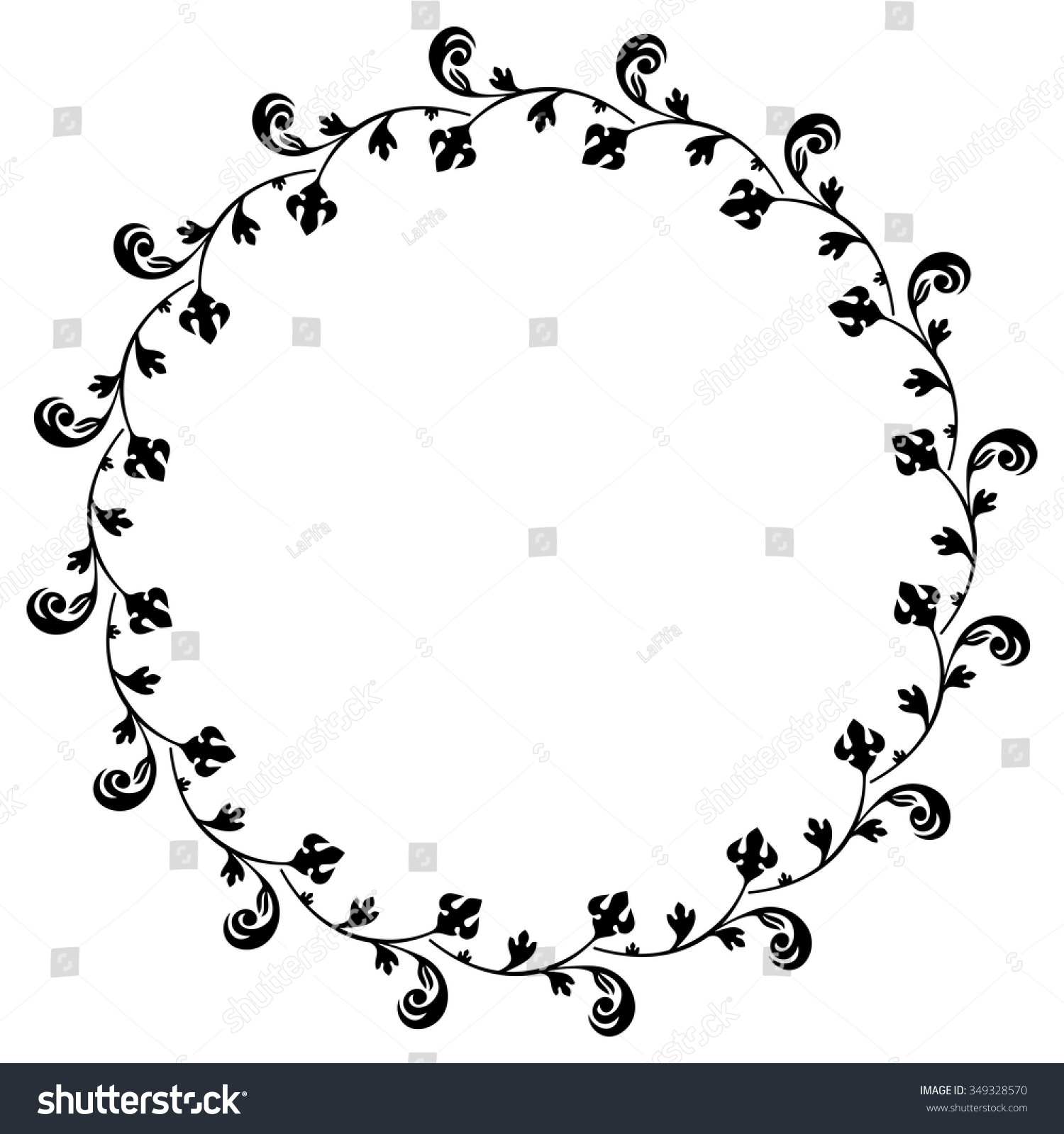 Abstract Round Silhouette Frame Stock Vector (Royalty Free) 349328570 ...