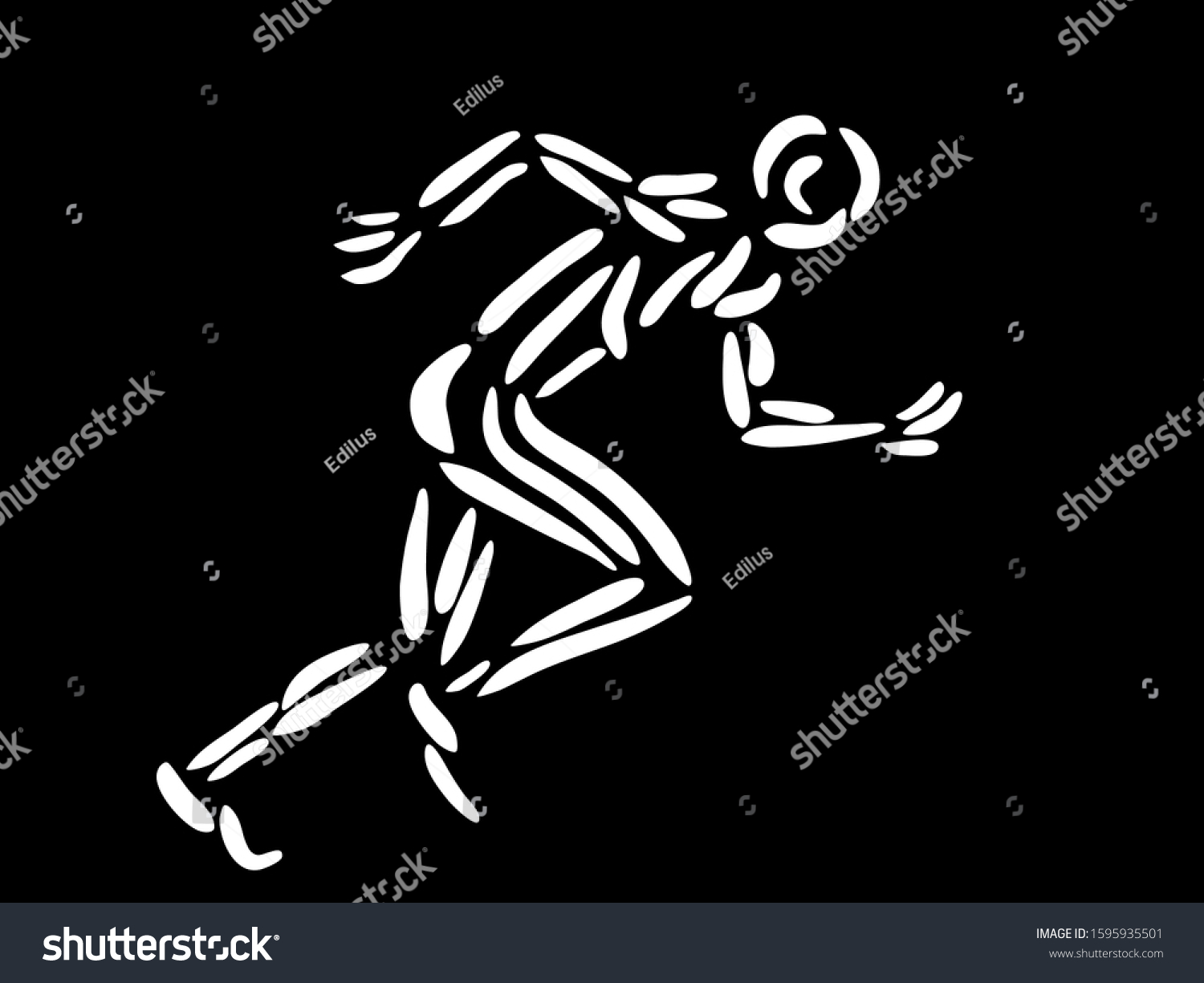 Abstract Running Man Hand Drawn Vector Stock Vector (Royalty Free ...