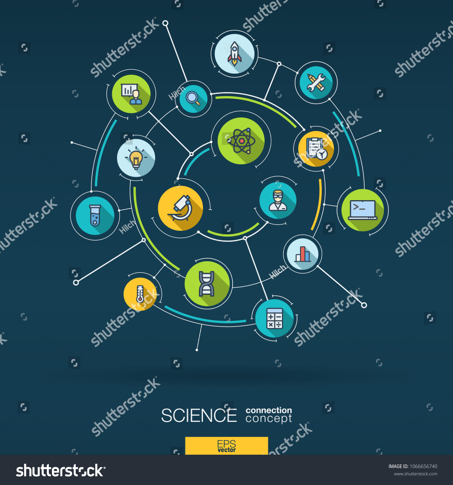 Abstract Science Technology Background Digital Connect: เวกเตอร์สต็อก ...