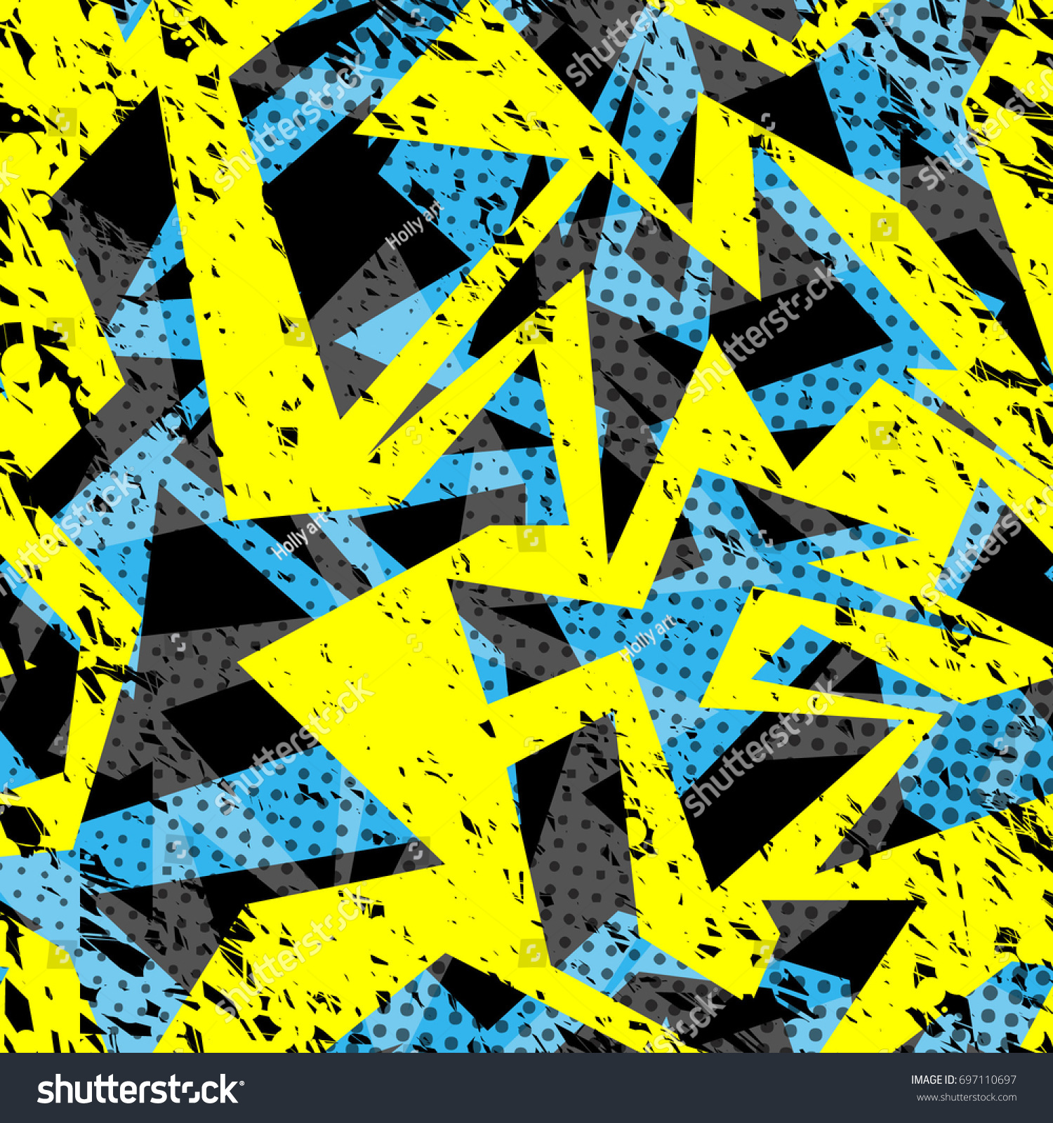 Abstract Seamless Chaotic Pattern Urban Geometric Stock Vector (Royalty ...
