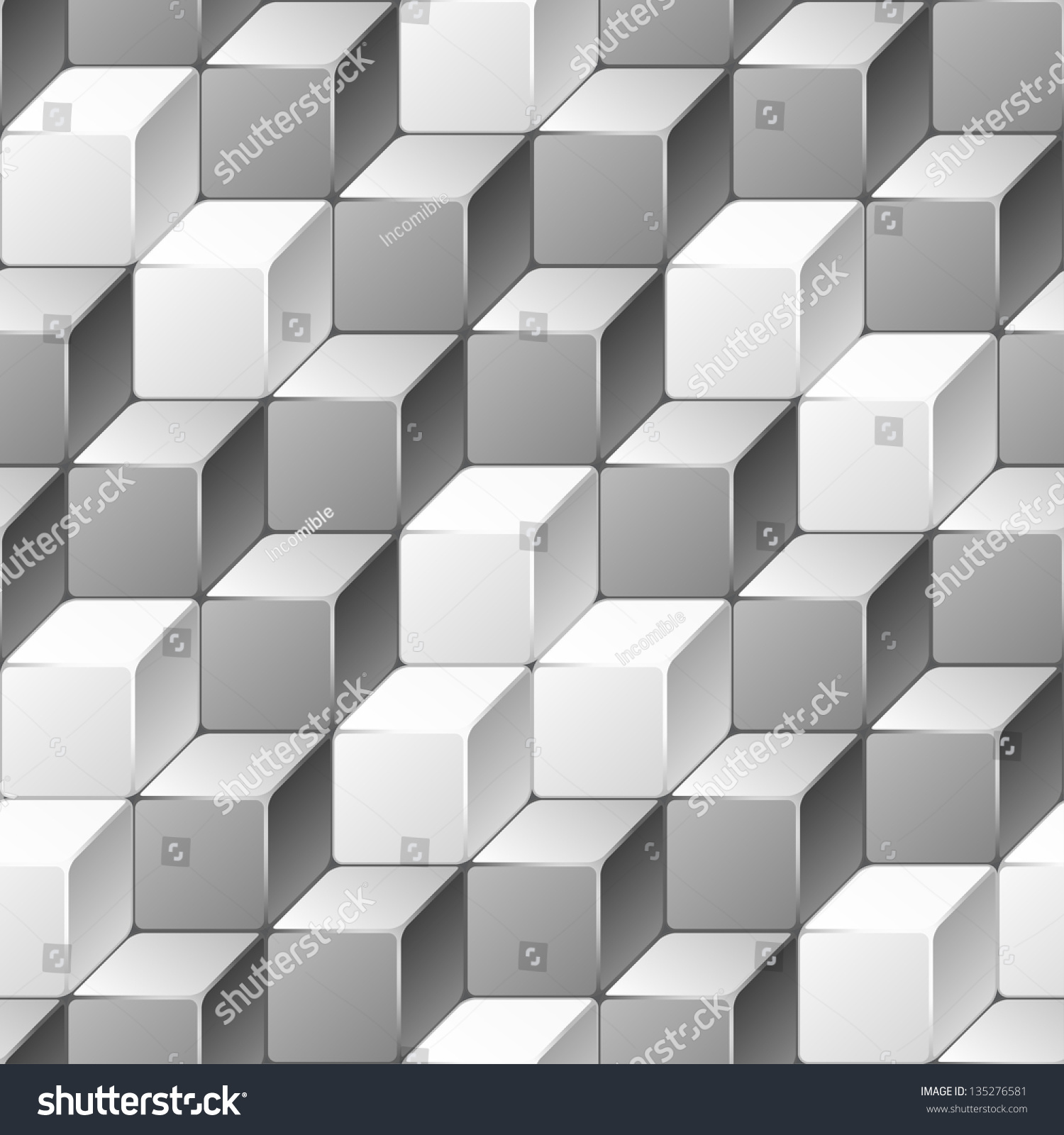 Abstract Seamless Pattern Of Cubes. Stock Vector Illustration 135276581 ...